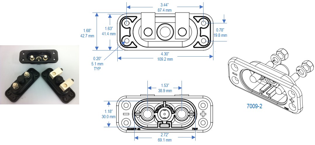 Style 1 Avionics / MIL-Spec Battery Receptacle - High-Temperature